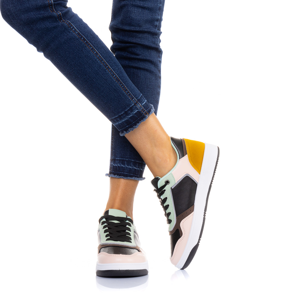 Pantofi sport dama Aimee negri cu camel - Kalapod